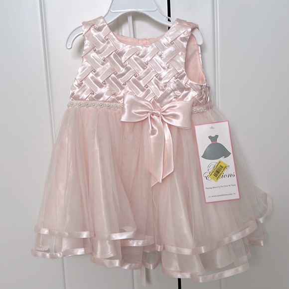 Rare Editions | Dresses | Nwt Rare Editions 2 Months Pink Satin And ...